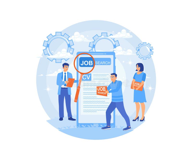 People are Looking for Work. Send CV Online. Job Search Concept Stock ...