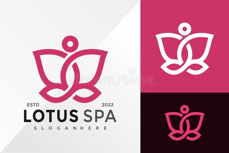 People Lotus Spa Logo Design Vector Illustration Template Stock ...