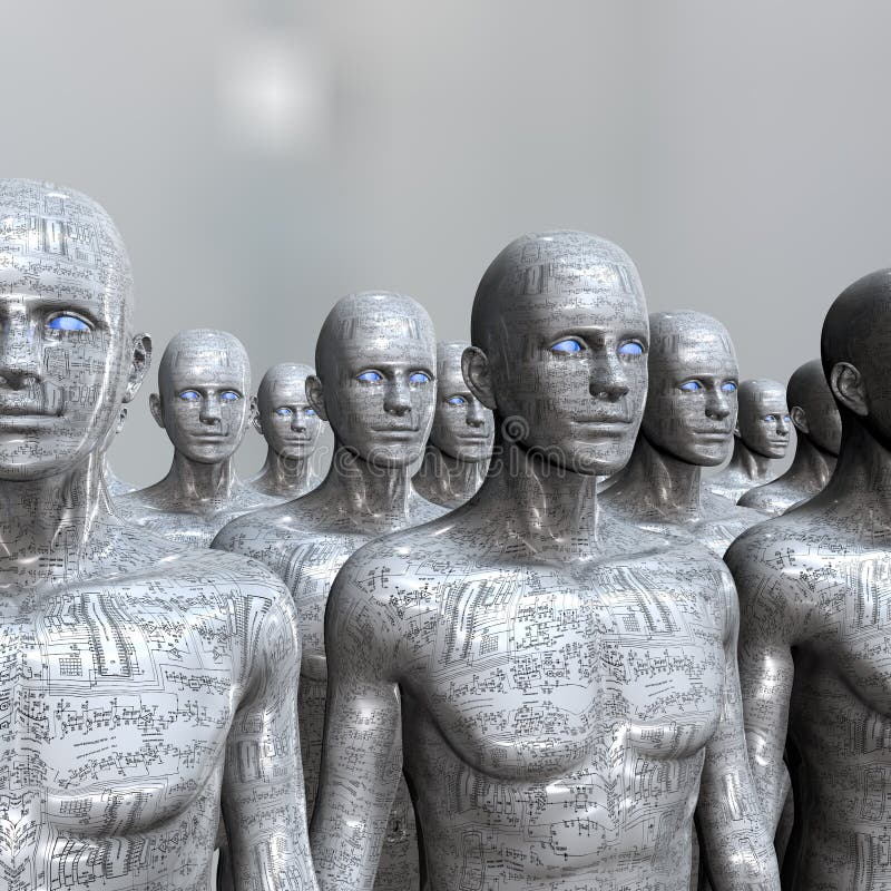 People Machine - Artificial Intelligence. Stock Illustration ...