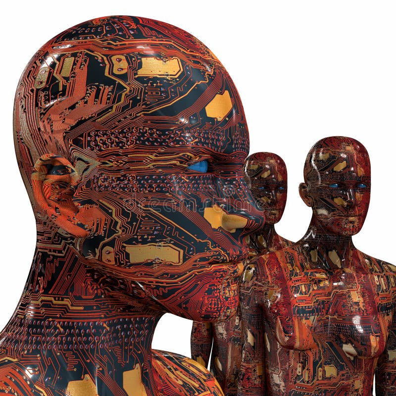 People Machine - Artificial Intelligence. Stock Illustration ...