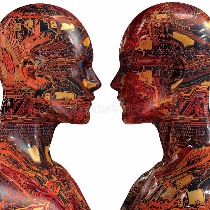 People Machine - Artificial Intelligence. Stock Illustration ...