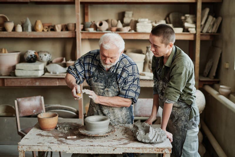 People Making Ceramic Vases in Studio Stock Image - Image of occupation ...