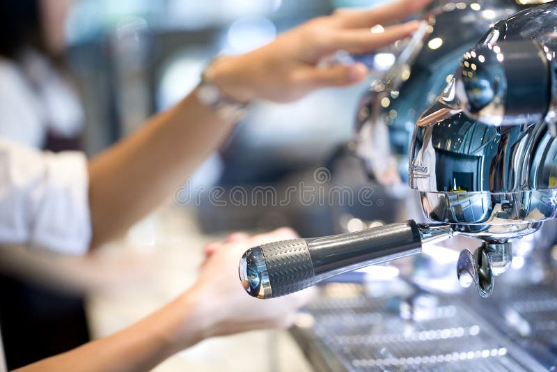 People making coffee stock photo. Image of porta, occupation - 27852248
