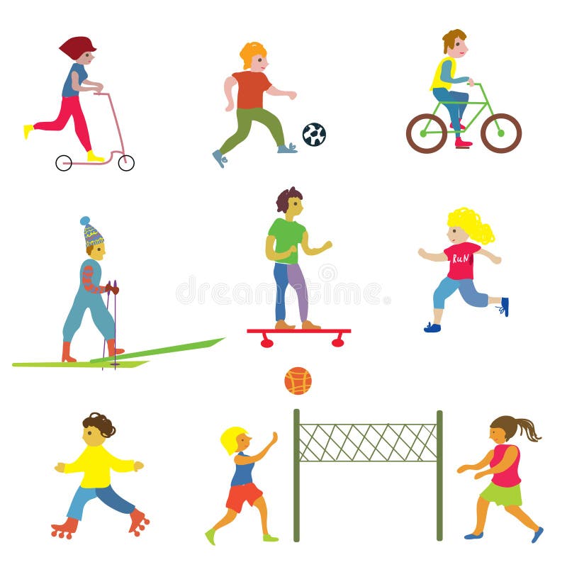 People Making Different Sports - Funny Design Stock Vector ...