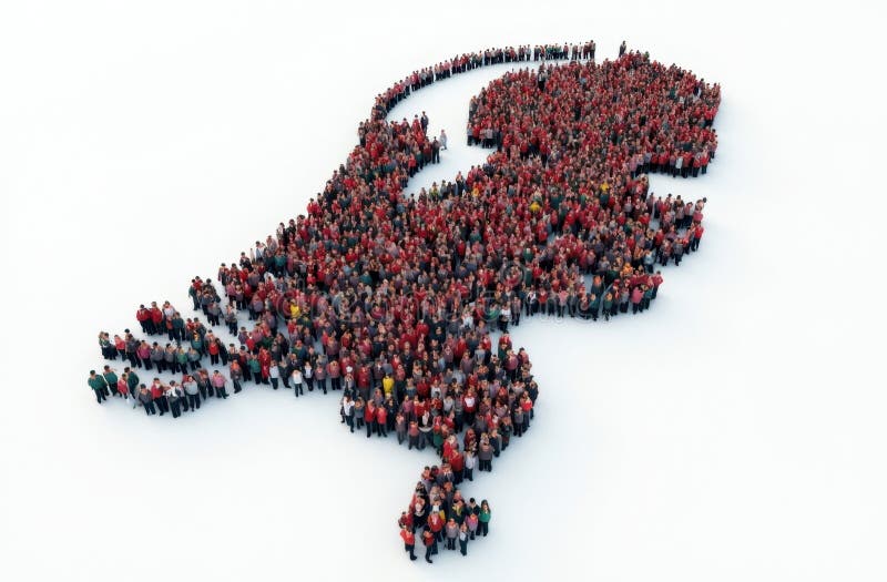 People Making Op a Map of the Netherlands 6-12-2024 Stock Illustration ...