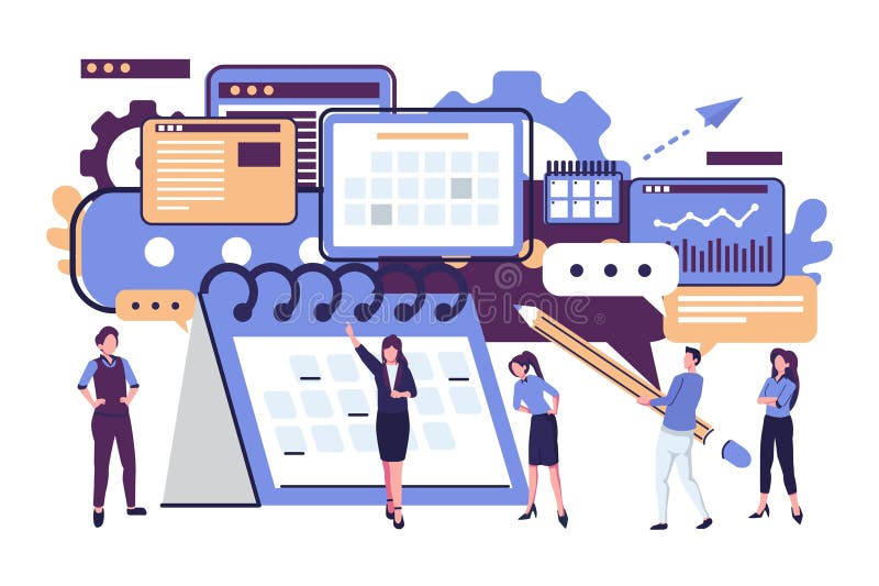 People are Making Schedule for Project, Business Graphics Tasks ...