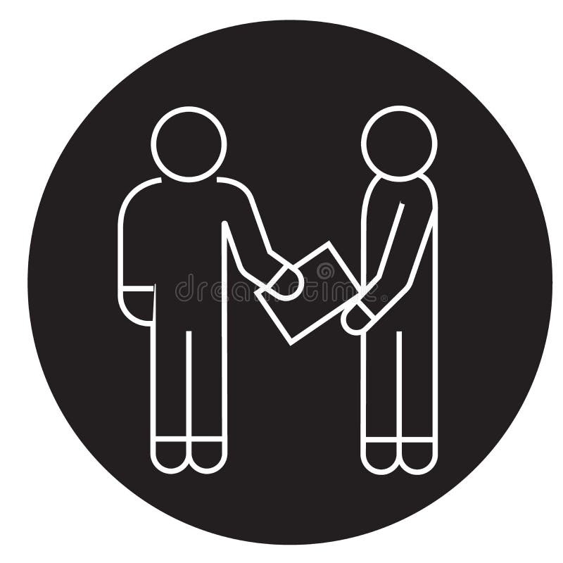 Man Giving Document Linear Icon, Sign, Symbol, on Isolated Background ... Man Giving Document Linear Icon, Sign, Symbol, on Isolated Background ...