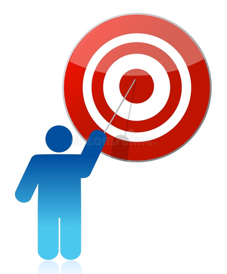 People - Man, Person Pointing a Target Stock Illustration ...