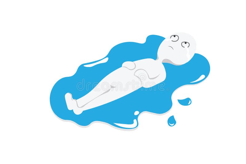 People Man Sad Sinking in Tear Stock Vector - Illustration of ...