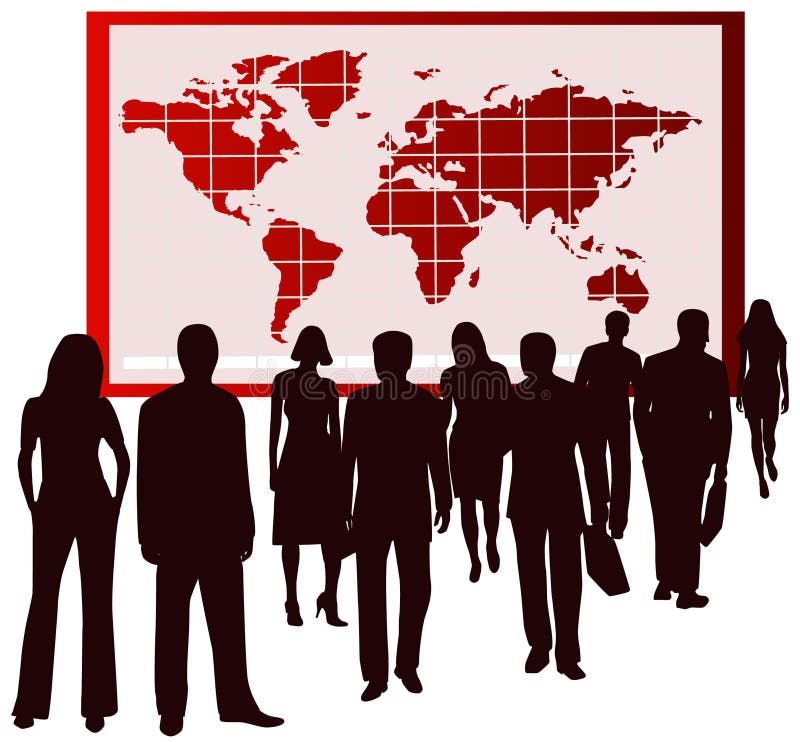 People and map stock vector. Illustration of knowledge - 5536002