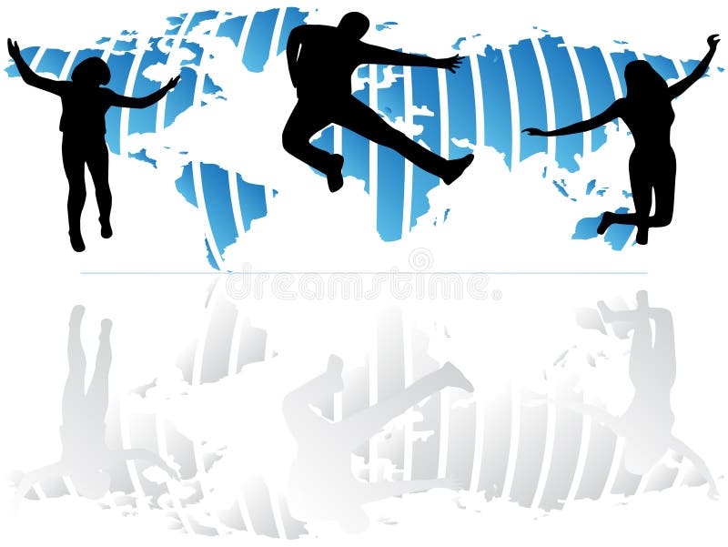 People and map stock vector. Illustration of action, illustrations ...