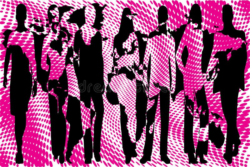 People and map stock vector. Illustration of office, vector - 6568895