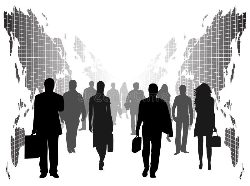 People and map stock vector. Illustration of internet - 9820152