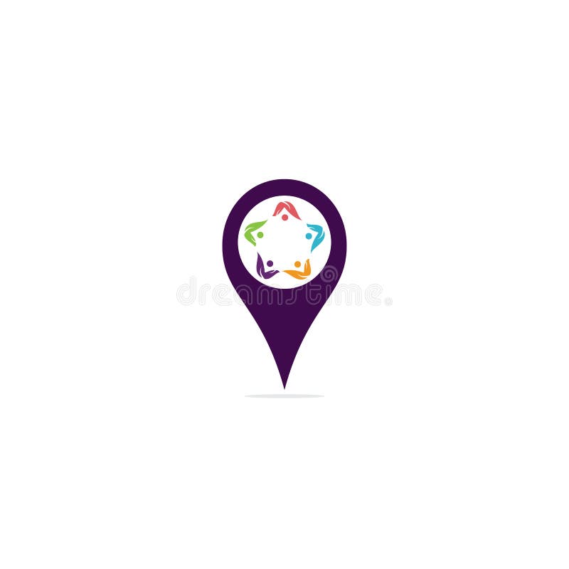 People and Map Pointer Logo Design. Stock Illustration - Illustration ...