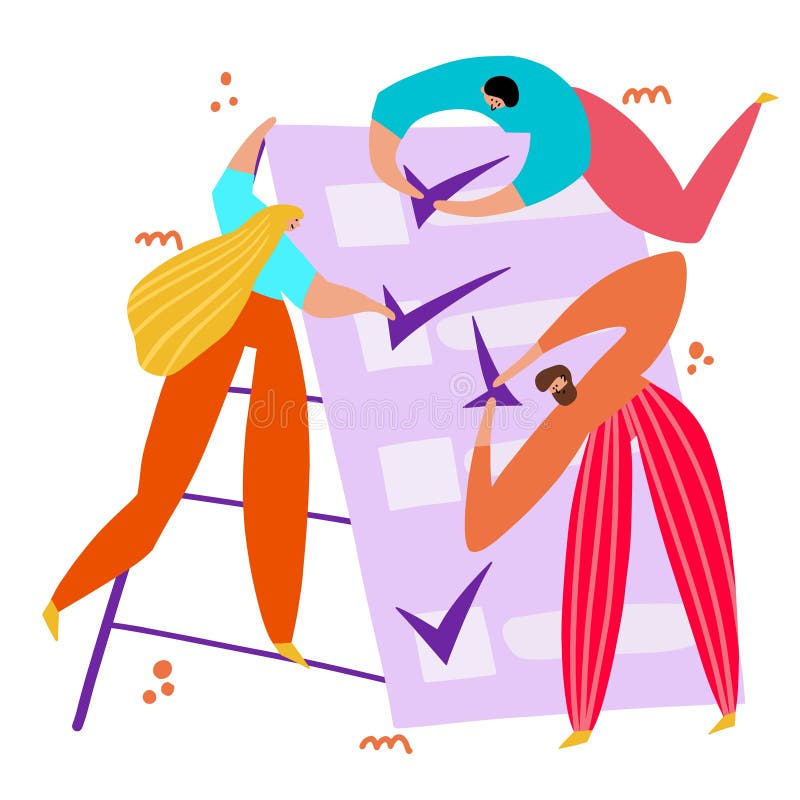 People Marking Checklist Done Vector Illustration Stock Vector ...