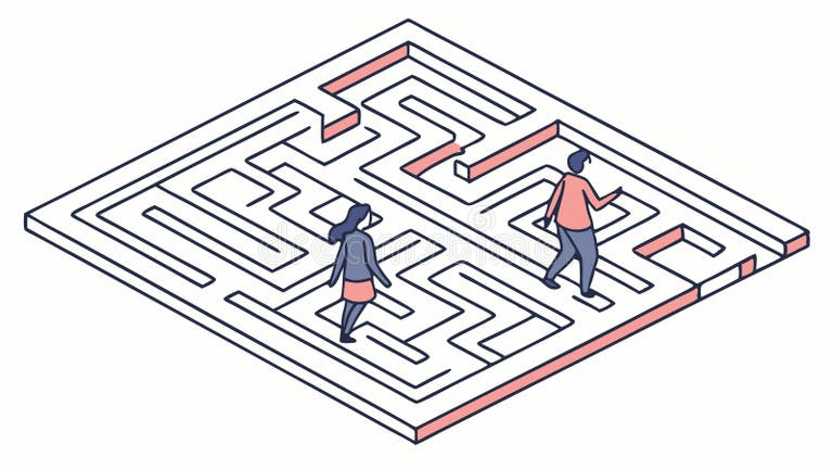 People in a Maze Illustration, Challenge, Problem,solving, Puzzle ...