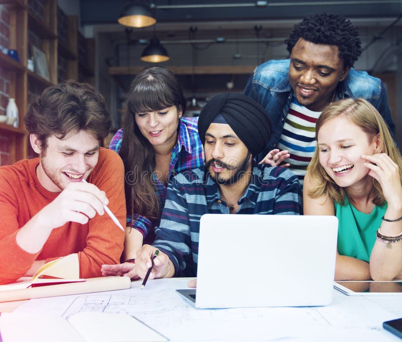 People Meeting Blueprint Creativity Design Architect Concept Stock ...