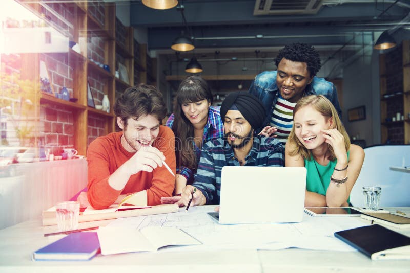 People Meeting Blueprint Creativity Design Architect Concept Stock ...