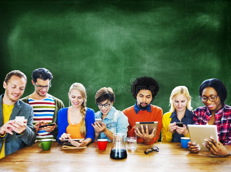 People Meeting Conference Technology Digital Tablet Concept Stock Image ...