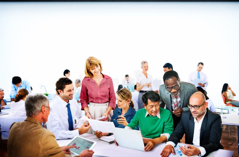 Teamwork - Discussion in the Office Stock Image - Image of desk ...