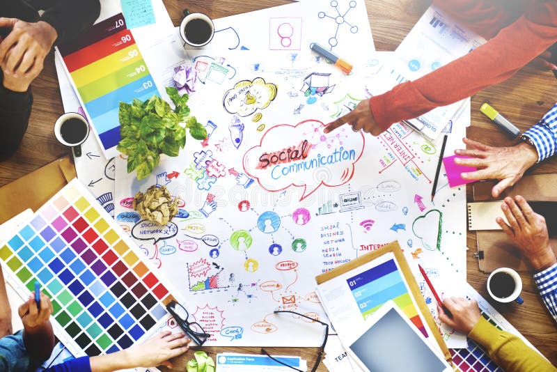 People Meeting Social Communication Connection Concept Stock Photo ...