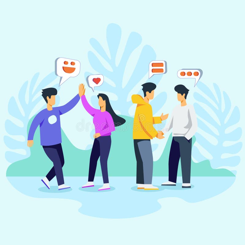 People Meeting Together, Outdoor Meeting, Friends Gathering Vector ... People Meeting Together, Outdoor Meeting, Friends Gathering Vector ...