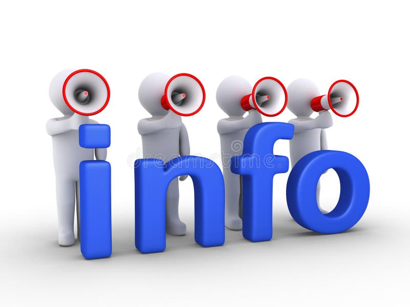 People with Megaphones Provide Information Stock Illustration ...