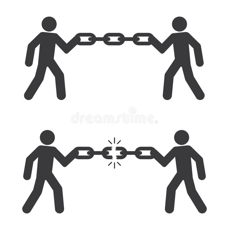 People with metal chain stock vector. Illustration of iron - 330522962