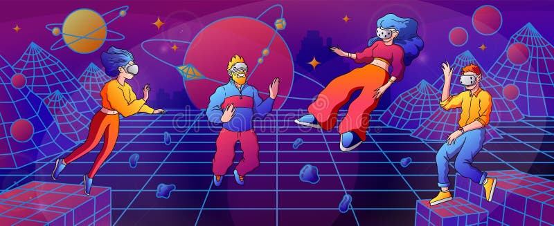 People in Metaverse. Meta Future Technology. VR Game. Virtual Reality ...