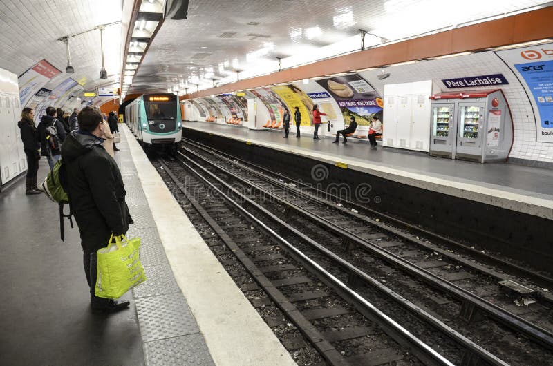 People at Metro Station, Paris Editorial Stock Image - Image of moving ...