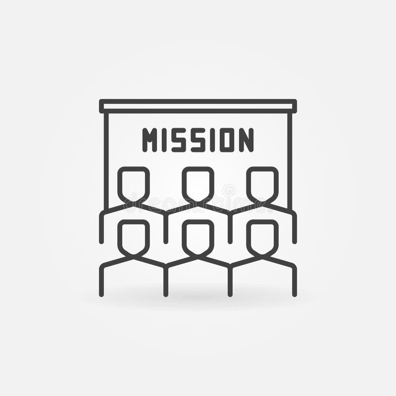 Mission and People Vector Colored Outline Icon Stock Vector ...