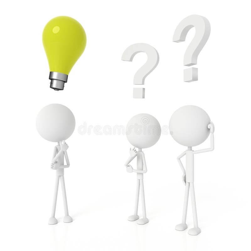 People Model and Have Ideas Concept. 3D Rendering Stock Illustration ...