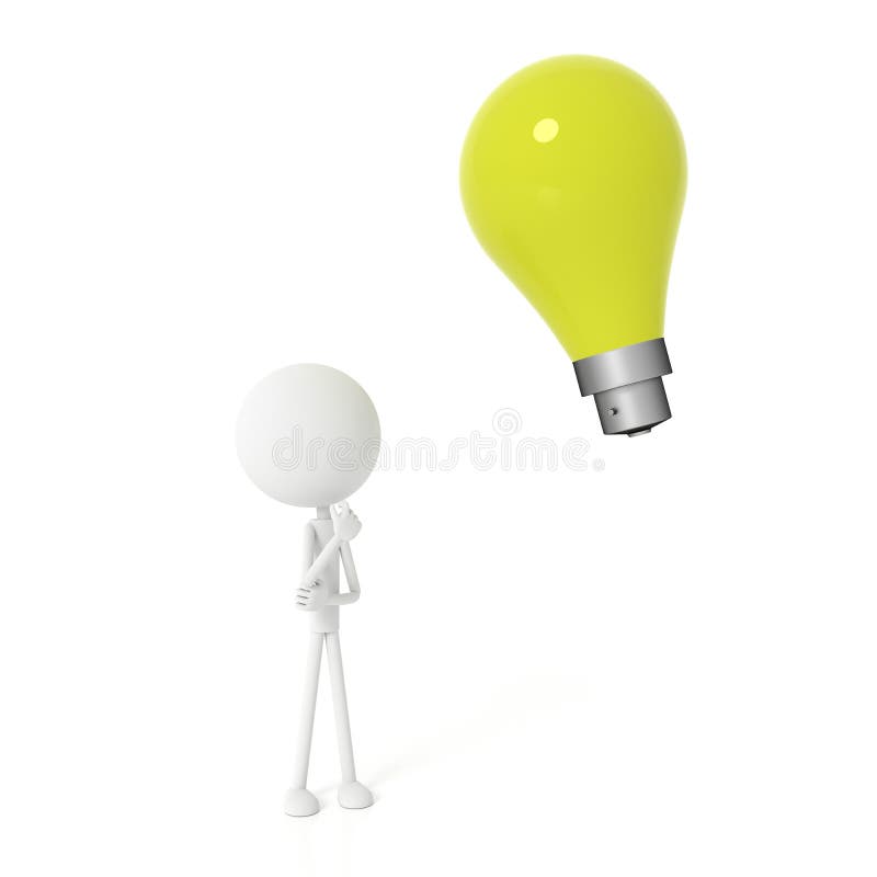 People Model and Have Ideas Concept. 3D Rendering Stock Illustration ...