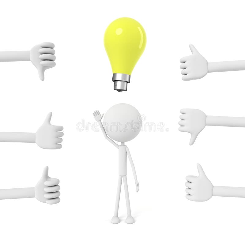 People Model and Have Ideas Concept. 3D Rendering Stock Illustration ...