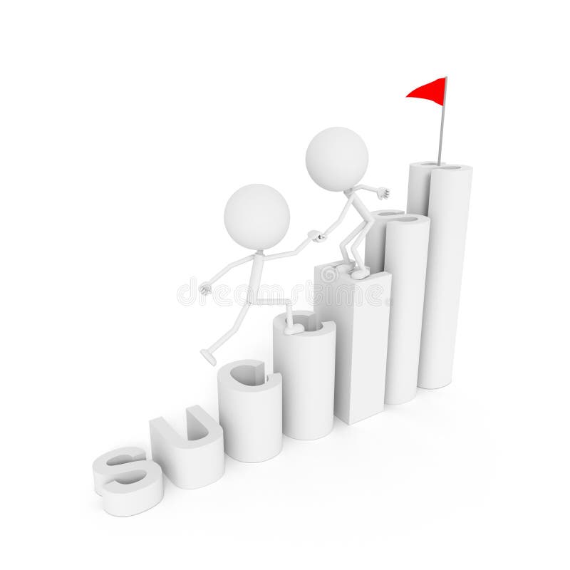 People Model with Successful of Teamwork. 3D Rendering Stock ...