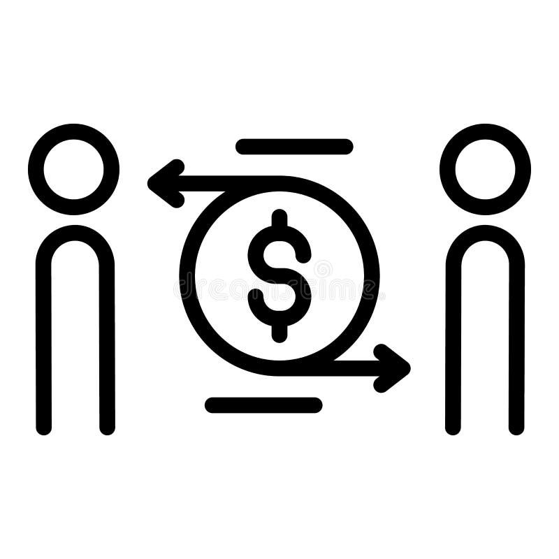 People Money Transfer Icon, Outline Style Stock Vector - Illustration ...