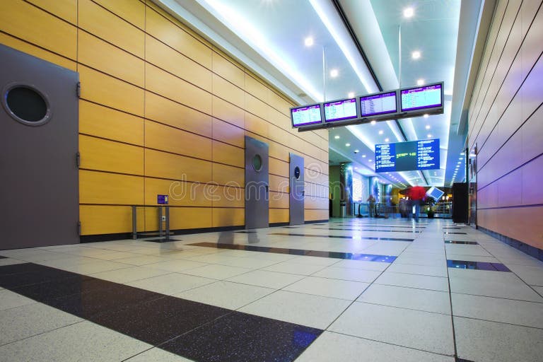 People mooving in hall stock image. Image of gate, corridor - 6587029