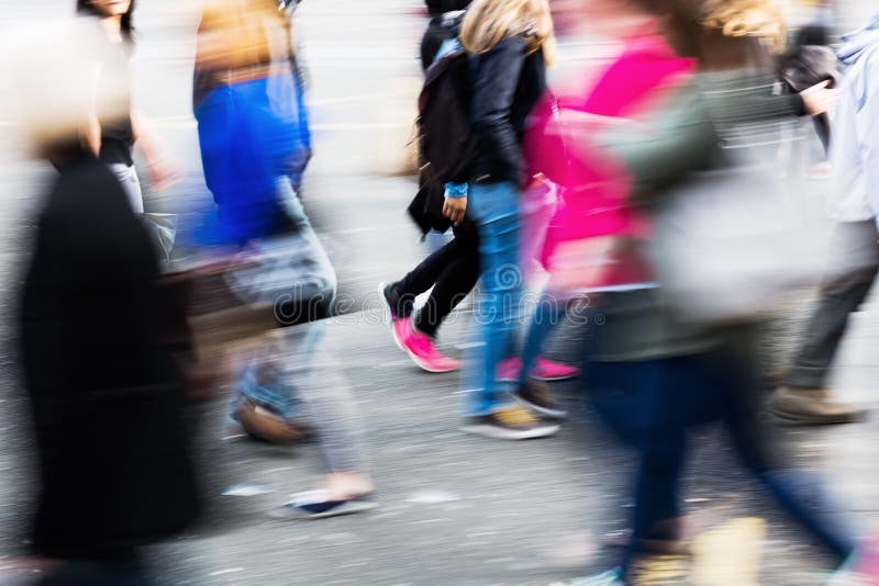 People on the Move in the City in Motion Blur Stock Image - Image of ...