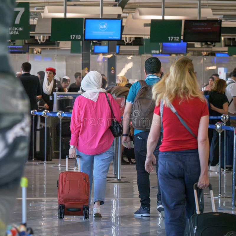 People on the Move Inside the Airport Carrying Their Luggage Editorial ...