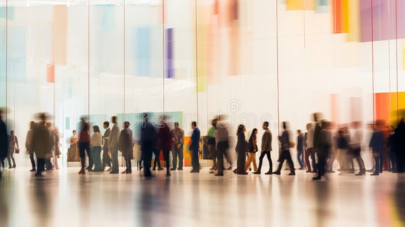 People on the Move, Motion Blur. Generative AI Stock Illustration ...