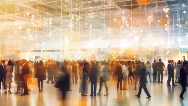 People on the Move, Motion Blur. Generative AI Stock Illustration ...