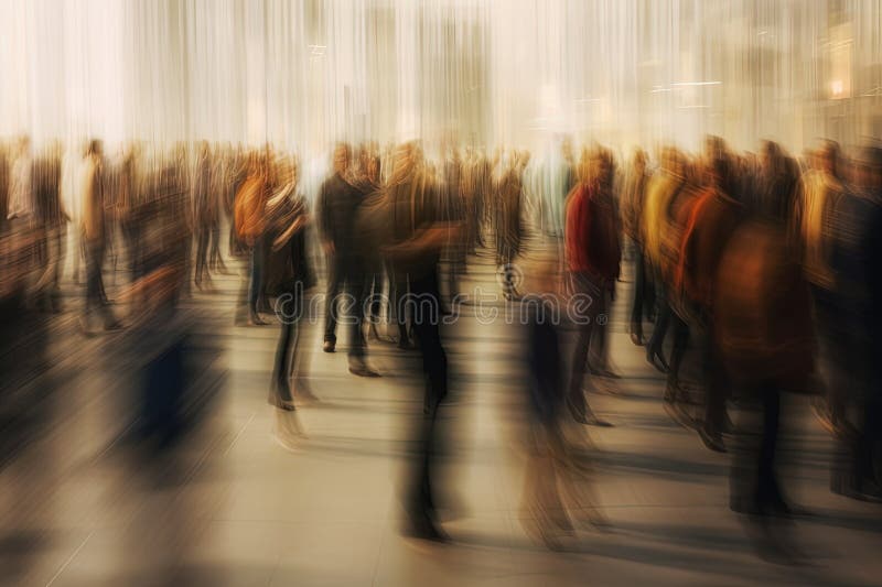 People on the Move, Motion Blur. Generative AI Stock Illustration ...