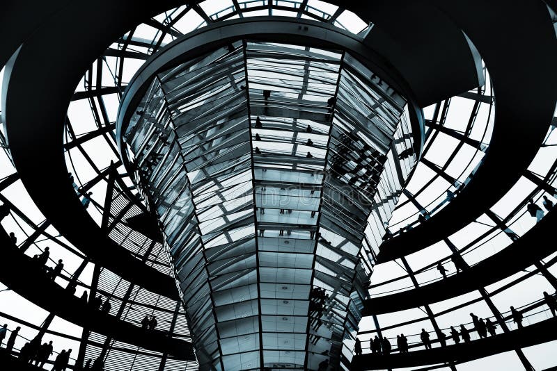 People Move on a Spiral Ramp Stock Image - Image of building, modern ...