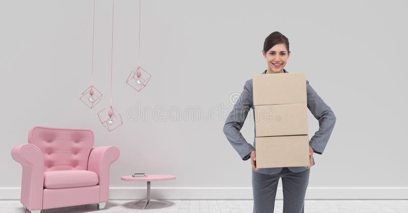 People Moving Boxes into New Home Stock Image - Image of happy, dressed ...