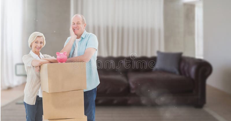 People Moving Boxes into New Home Stock Image - Image of boxes ...