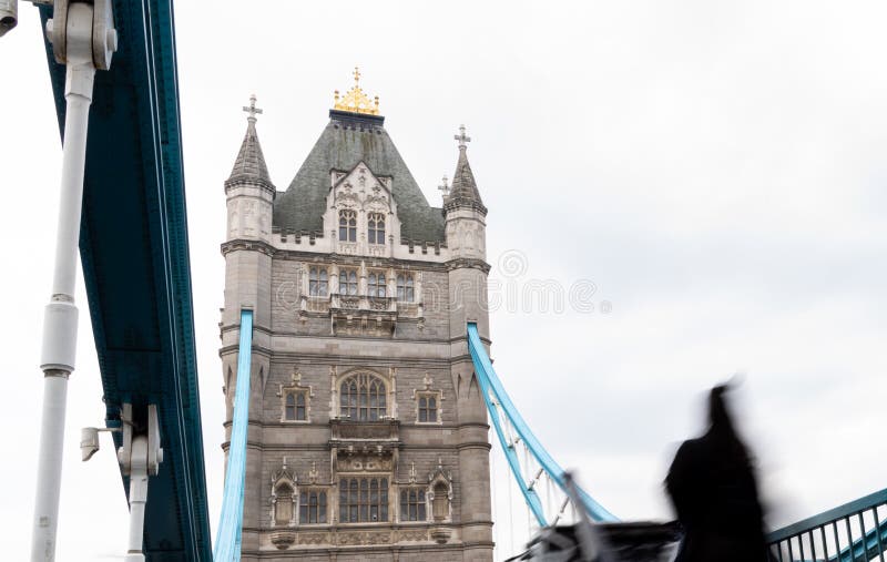 People Moving Fast Over the Tower Bridge Stock Photo - Image of hanging ...