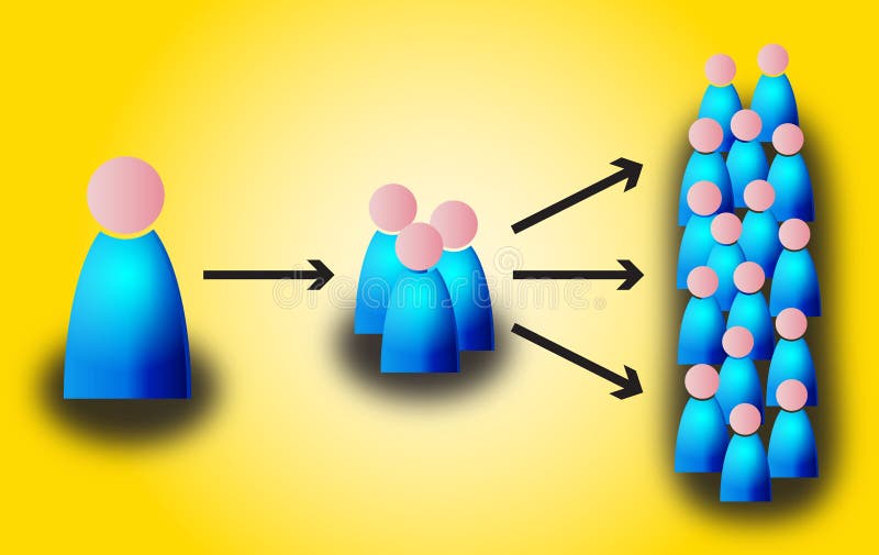 People multiplying more stock illustration. Illustration of networking ...