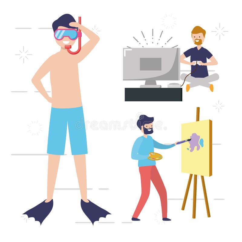 People my hobby stock vector. Illustration of cartoon - 141723714