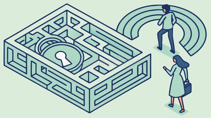 People Navigating a Complex Maze Vector Illustration, Problem Solving, Vector Design Generative ...