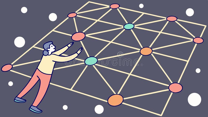 People on Network Grid: Connection Collaboration Vector Art, Vector ...